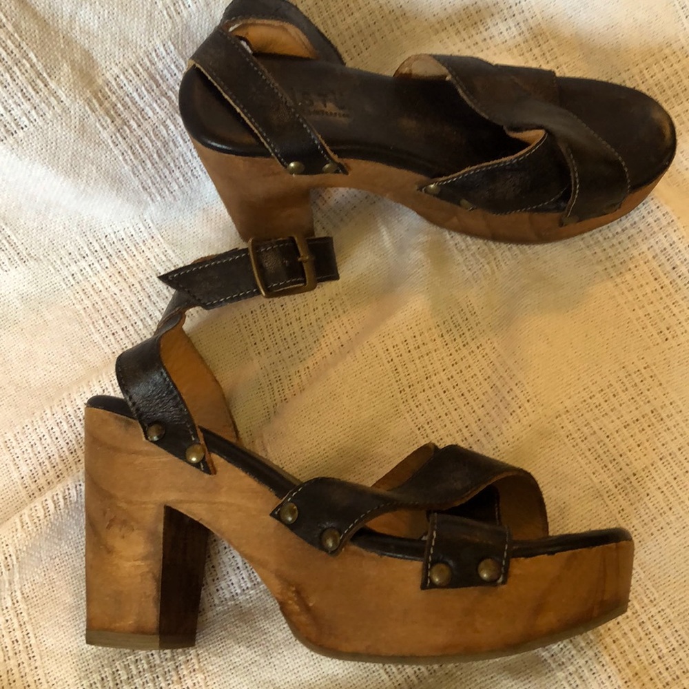 Gorgeous Bedstu Wooden Platform Sandals Size 6, Fits … - Gem
